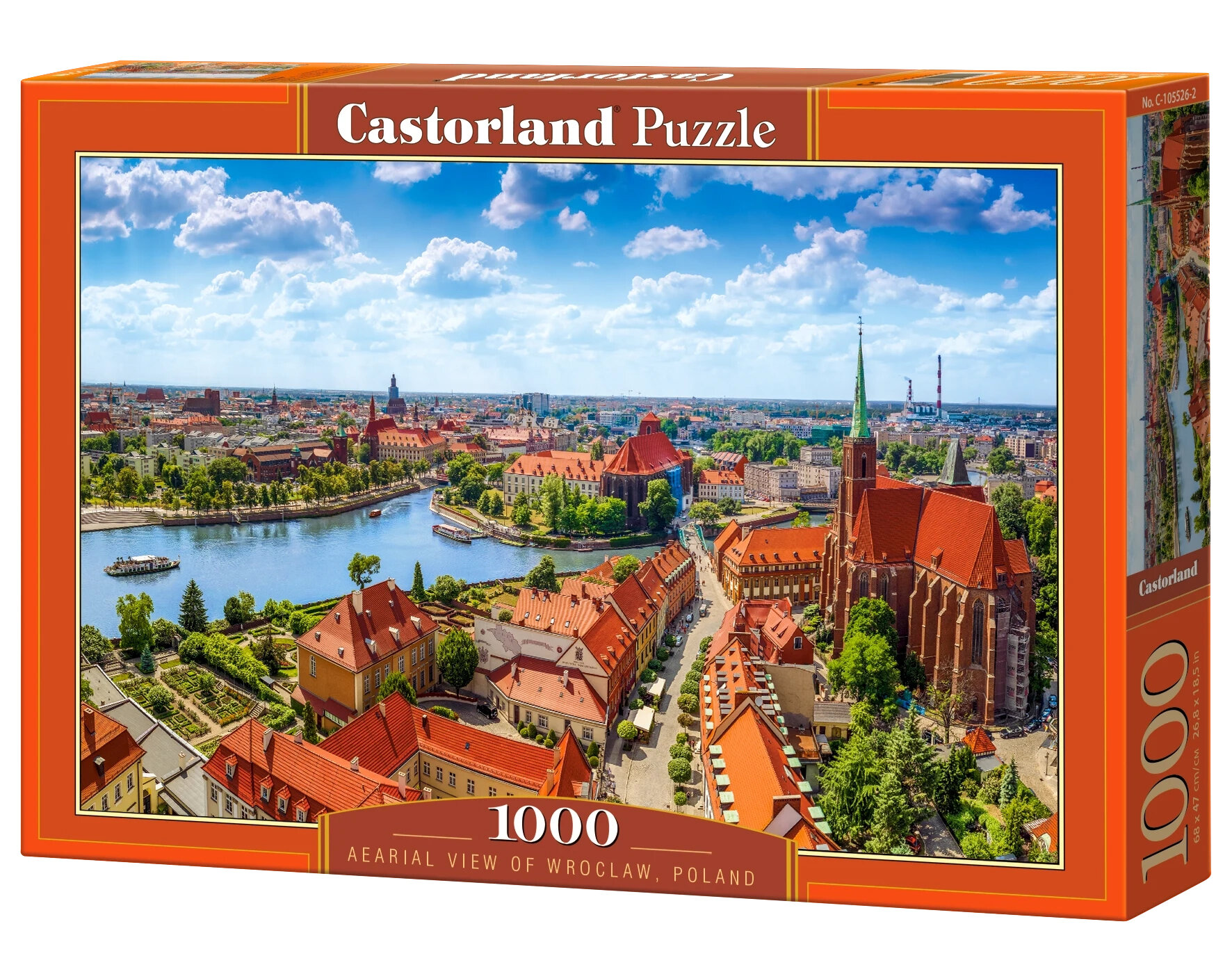 Пазл для взрослых Castorland 1000 деталей, элементов: Вид на Вроцлав с высоты птичьего полета