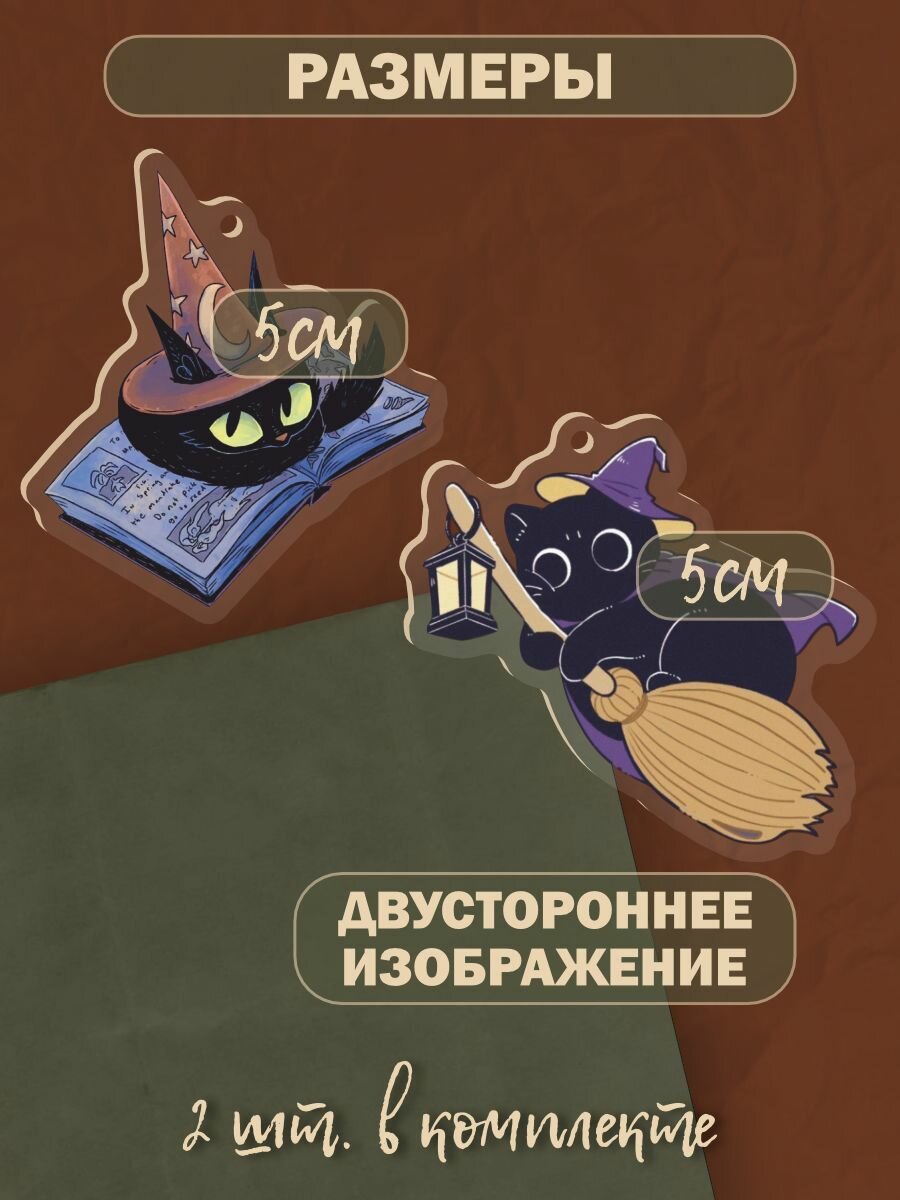 Брелок 0_ok.rilART, 2 шт., фиолетовый, голубой, черный — фото 1