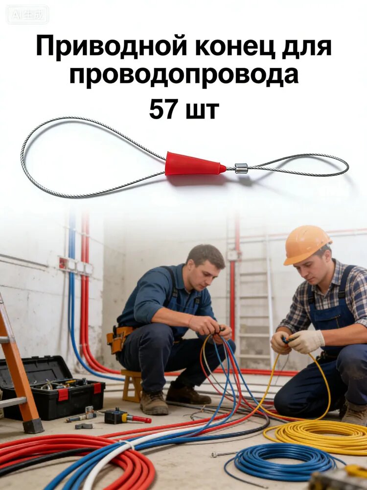 Соединитель проводов для электропроводки, 57 шт, трос-протяжка