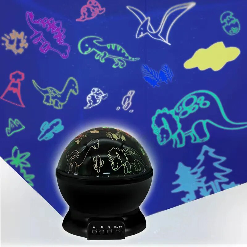 Ночник-проектор динозавров Lyfs RGB Черный, black