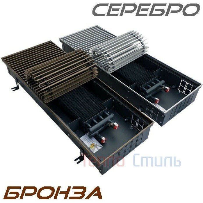Внутрипольный конвектор Techno Power KVZ 300-105-0800/Б с решёткой цвет бронза