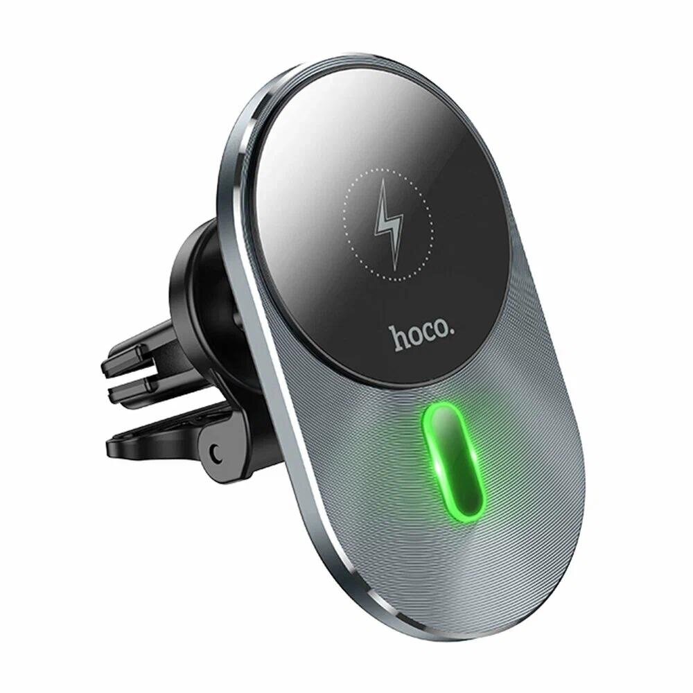 Держатель с беспроводной зарядкой Hoco CA91 MagSafe 15W, магнитный, черный