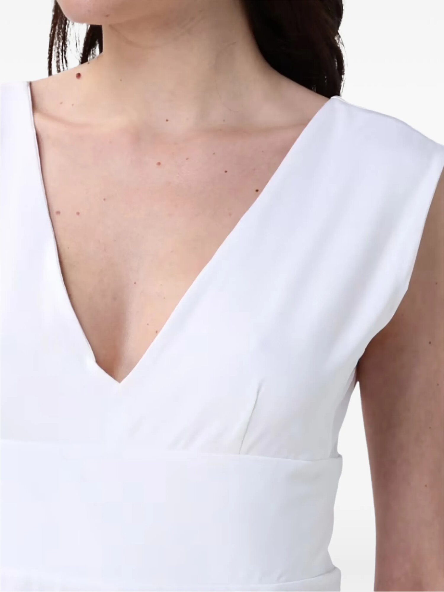 Топ Max Mara V-neck top, размер 38, бежевый/белый — фото 1