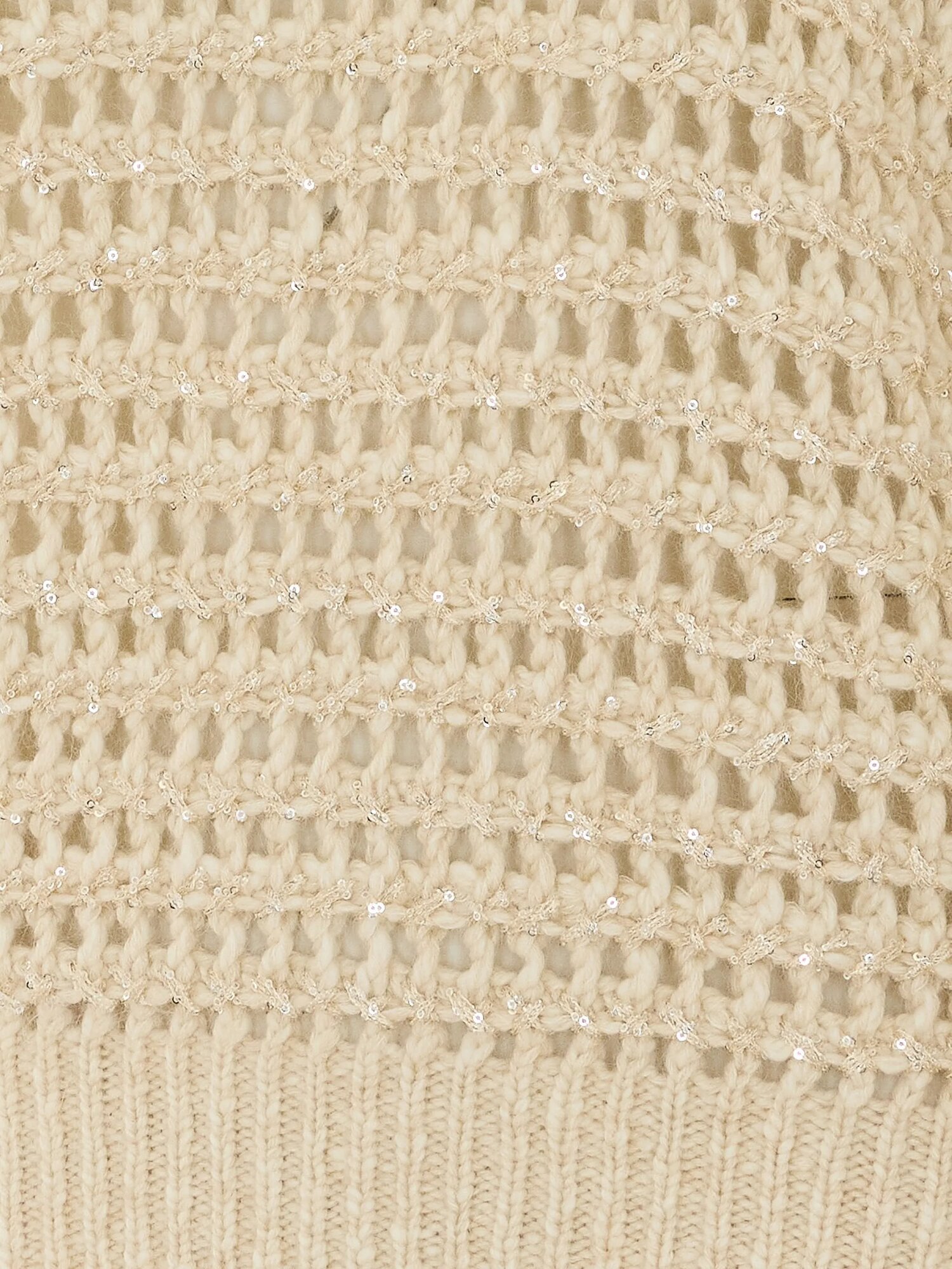 Свитер BRUNELLO CUCINELLI Sequin-embellished open-knit sweater, размер 40 — фото 1