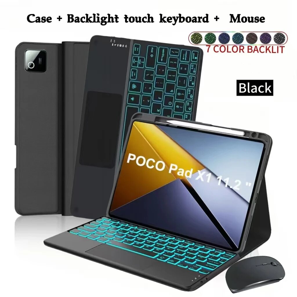 Клавиатура-чехол для POCO Pad X1 11.2", черный, русская раскладка