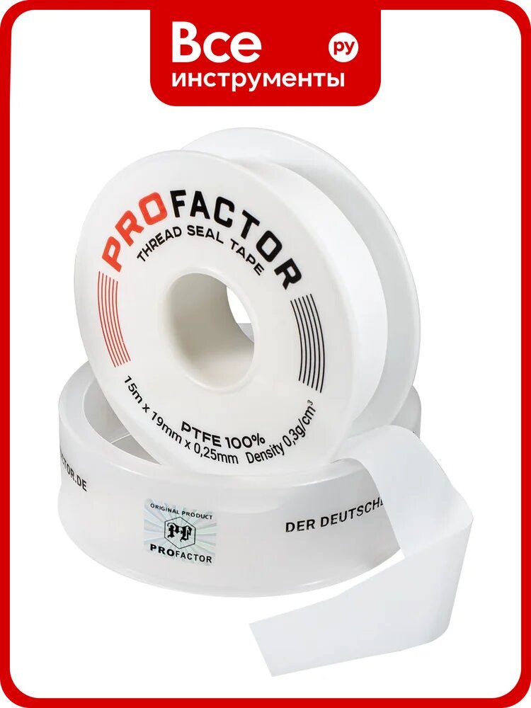 ФУМ лента PROFACTOR PF Professional белая Ф85 мм 19мм х 0,25мм х 15м PF FE 530