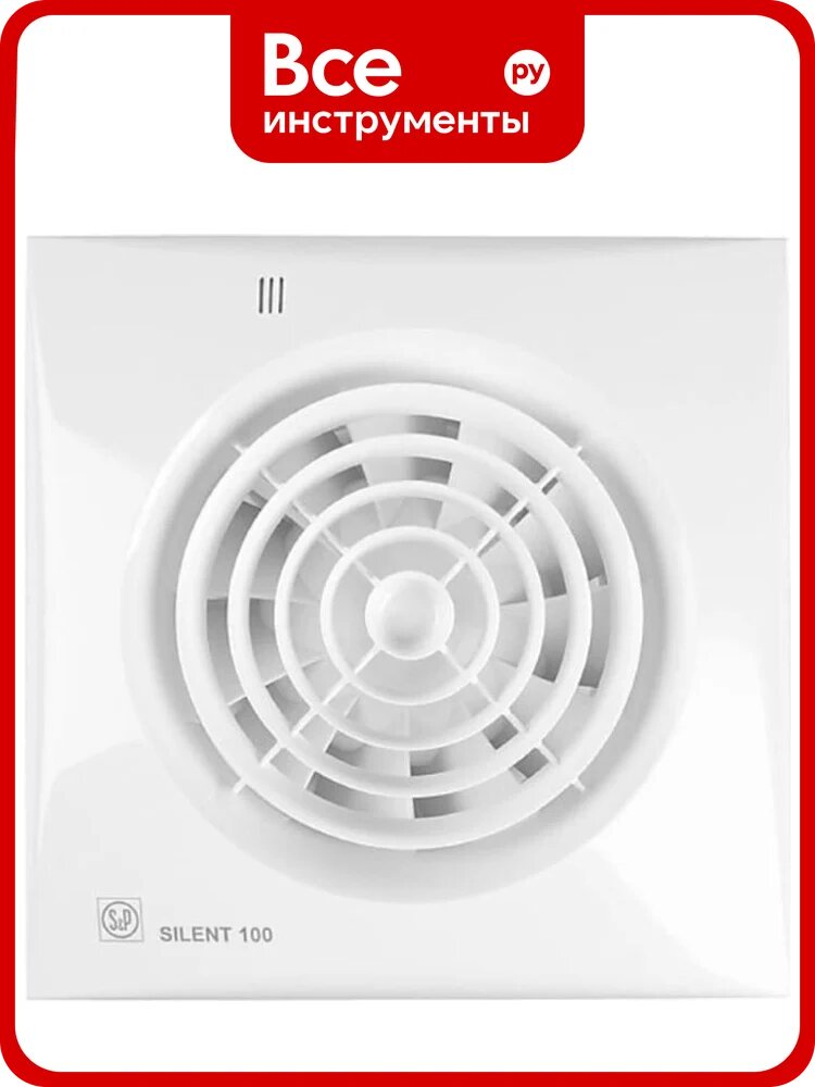 Вентилятор Soler&Palau SILENT-100 CHZ RE 03-0103-102 с датчиком влажности, таймером, брызгозащищённым корпусом