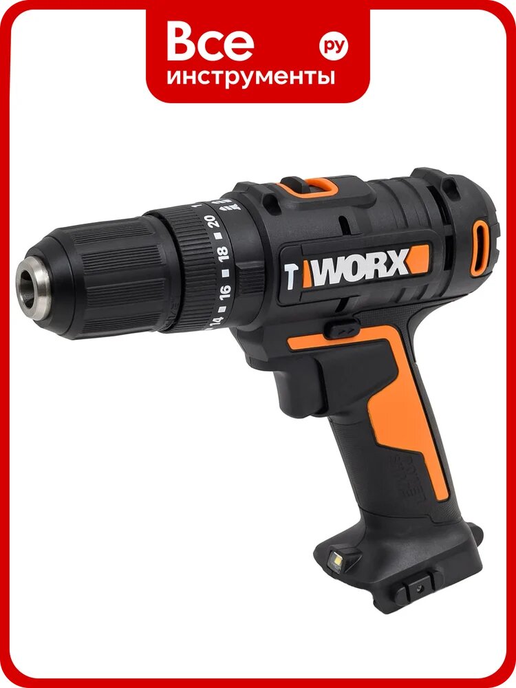 Ударная аккумуляторная дрель-шуруповерт WORX 50 Нм, 20 В, без АКБ и ЗУ WX370.9