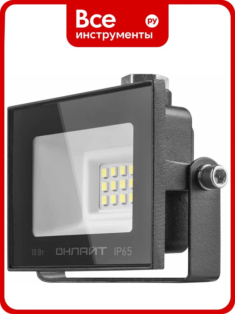Светильник онлайт OFL-10-4K-BL-IP65-LED 71656, алюминиевый корпус, прямоугольный дизайн, естественный белый свет