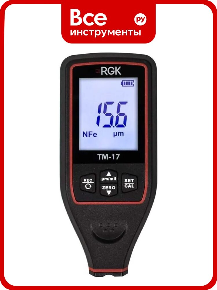 Толщиномер RGK TM-17 775304, измеритель, замер цветных и черных металлов, подходит для оцинкованного кузова