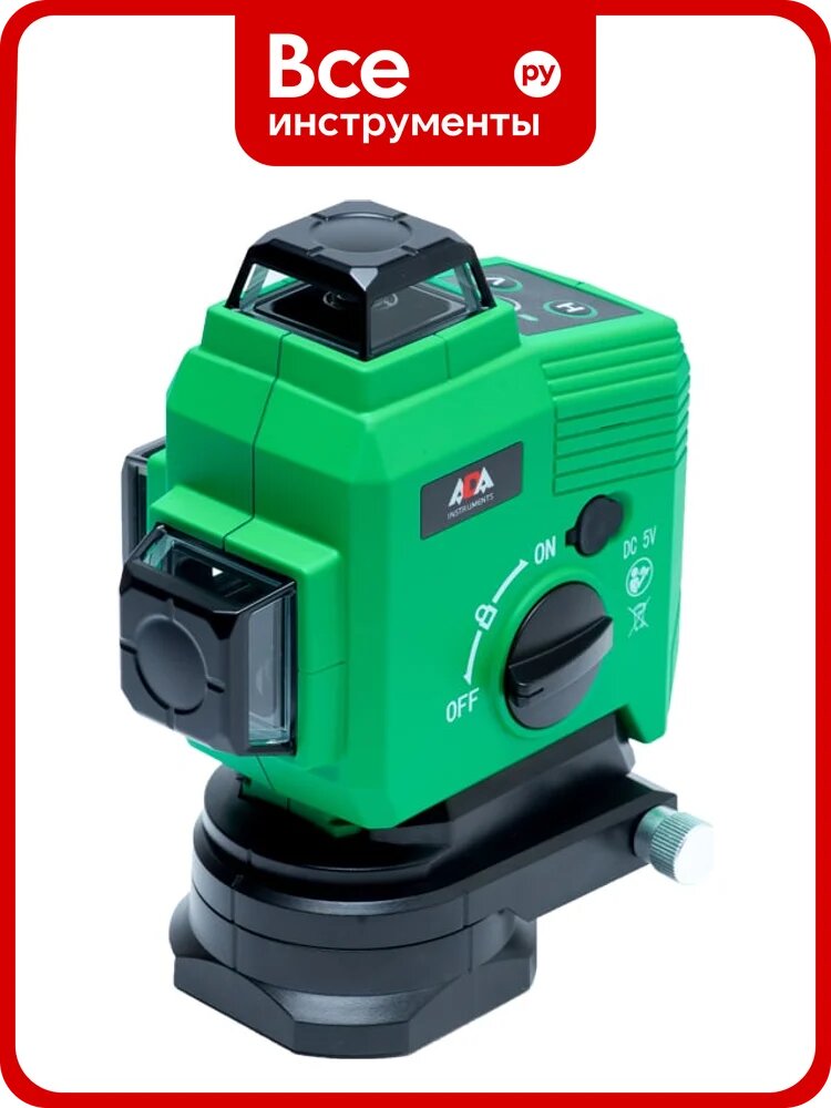Лазерный уровень ADA TopLiner 3-360 GREEN А00507, для строительных и ремонтных работ внутри и снаружи помещений