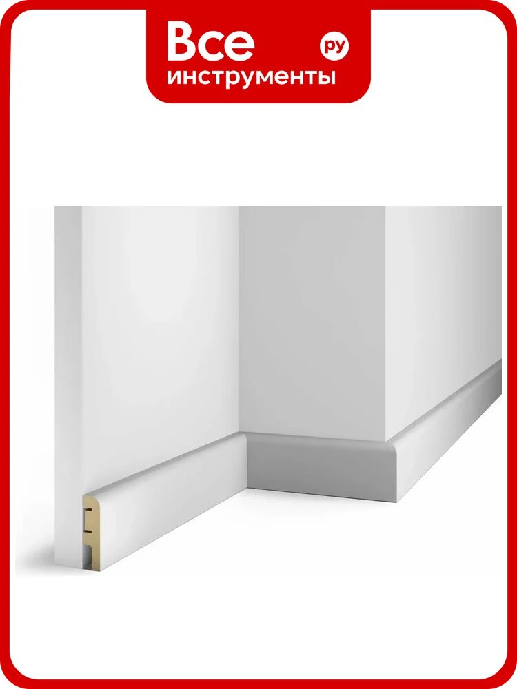 Плинтус COSCA DECOR AP02 под покраску, белый, 60x16x2400 мм, МДФ, с пазом СПБ077577