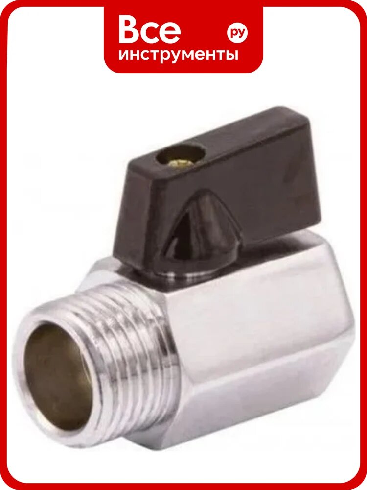 Кран Tiemme 1/4" ВН шаровой (мини) черная ручка 2900011/2901