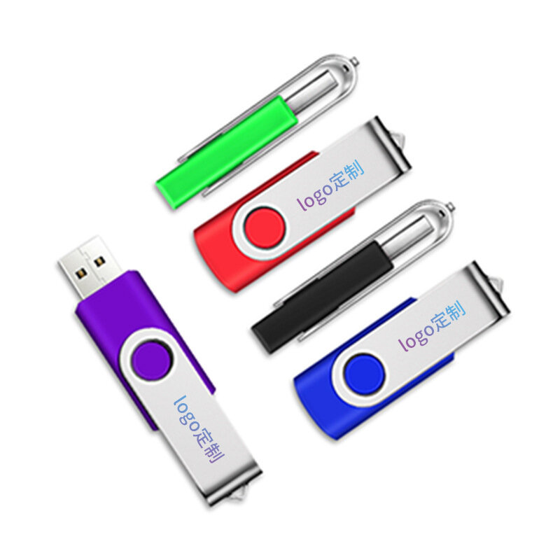 Металлический вращающийся USB-накопитель 32 ГБ - Прочная мини-флешка с вращающимся креплением для офиса и путешествий