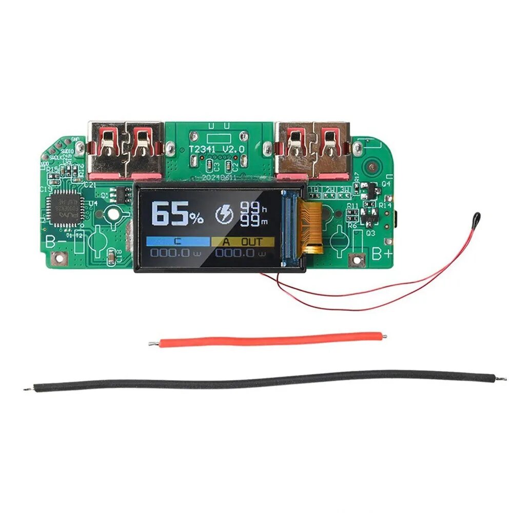 Материнская плата Power Bank с быстрой зарядкой и цветным цифровым TFT-дисплеем