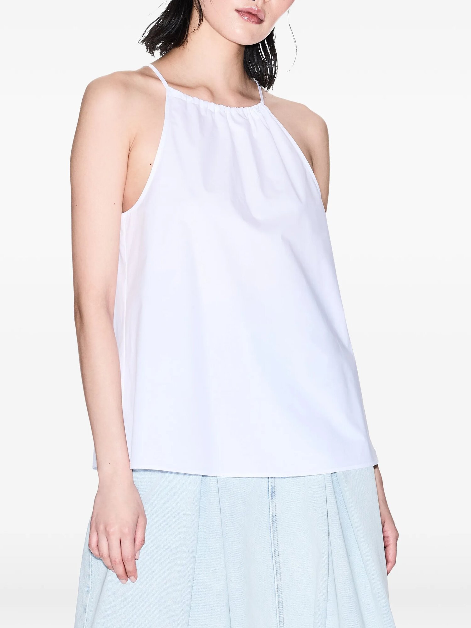 Блуза Armani Exchange Halterneck blouse, размер 42, бежевый/белый — фото 1