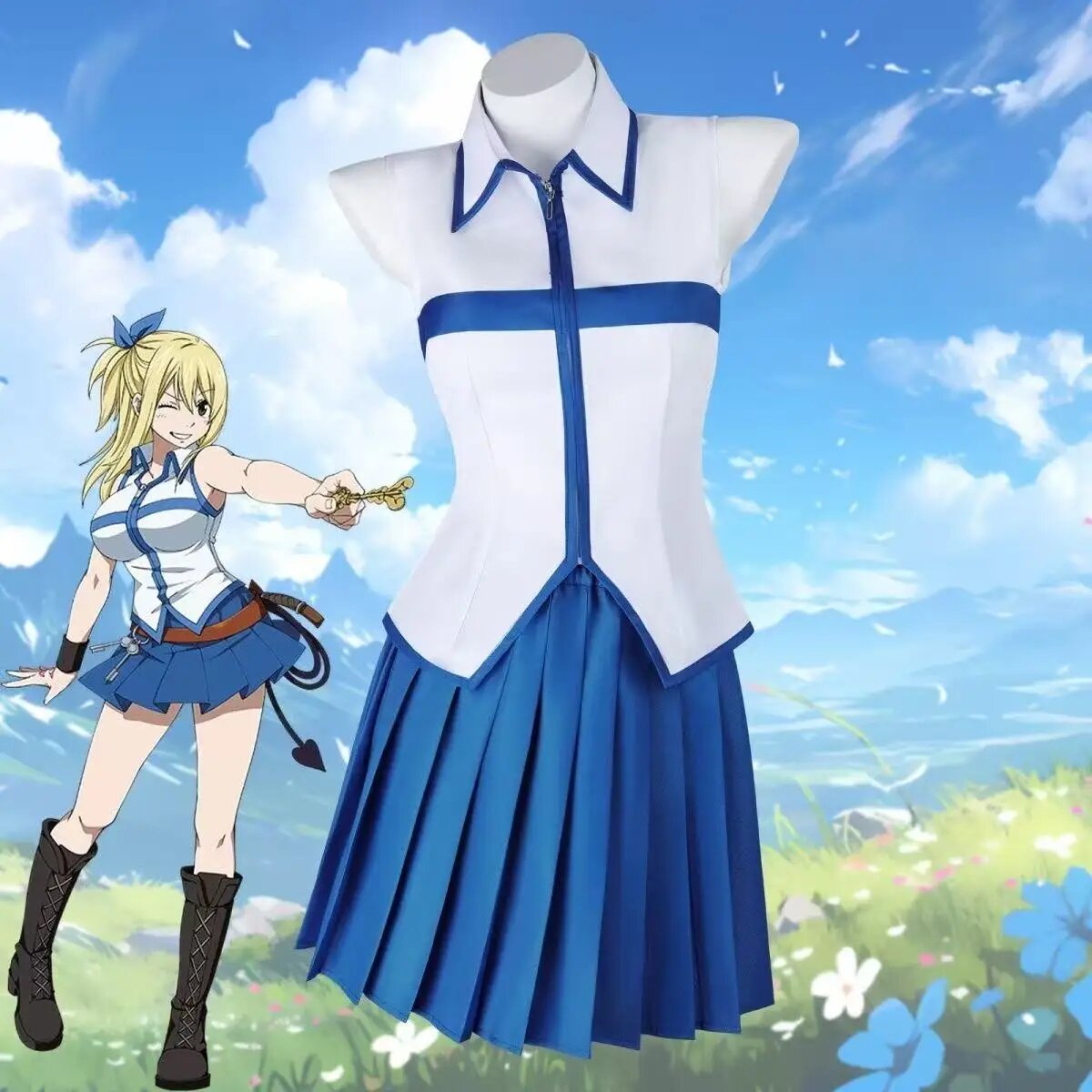 Костюм Люси из Fairy Tail Розовый, XXL, SUIT