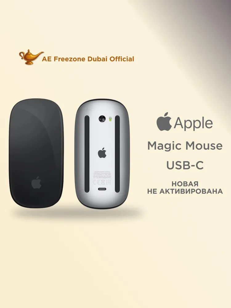 Apple Мышь Magic Mouse 2024, черно-серый