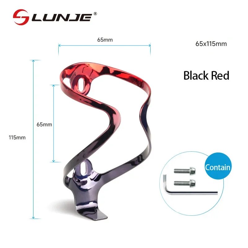 Держатель для бутылки LUNJE из алюминия Красный, S002-Black Red