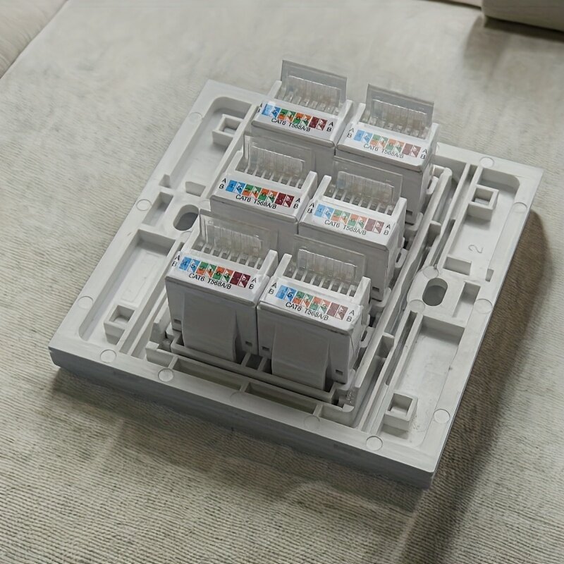 Настенная Ethernet патч-панель 86-го типа 6-портовая безобжимная RJ45 CAT.6 с 6 отверстиями