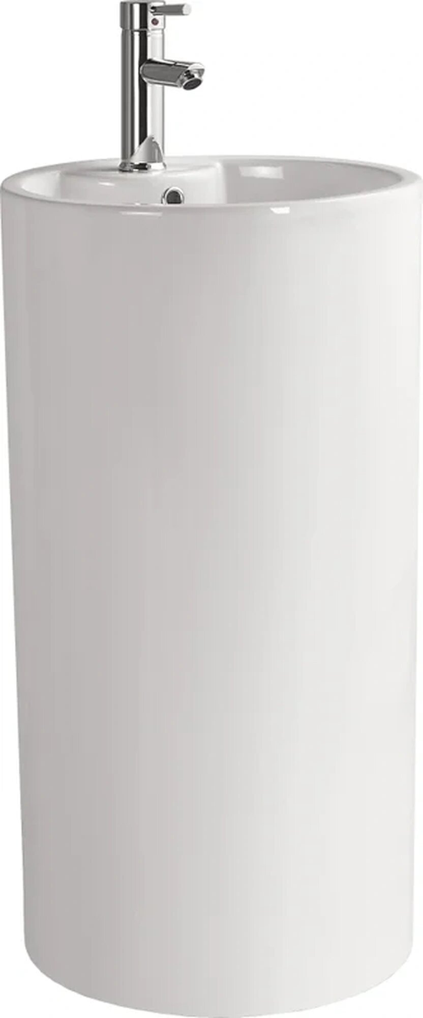 Раковина SantiLine SL-4003 напольная, 46x44 см, моноблок, белая