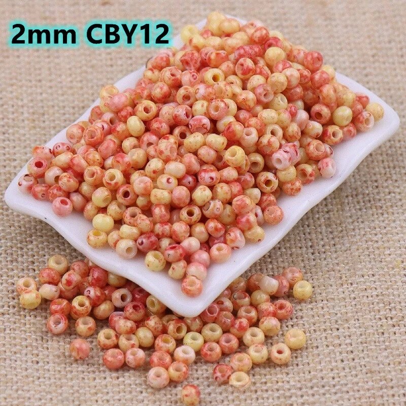 Стеклянные рисовидные бусины Пикассо 2 мм 2mm 10g 700pcs, CBY12