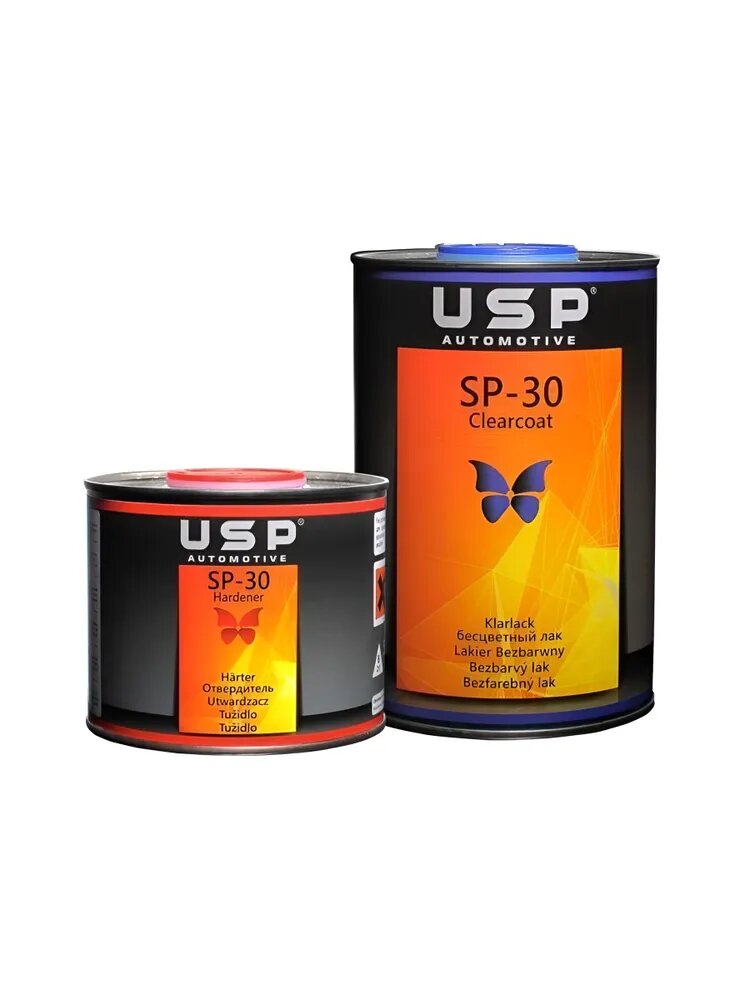 Прозрачный акриловый лак USP SP-30 MS 2:1 Clearcoat 1 л. + Отвердитель 0.5л.