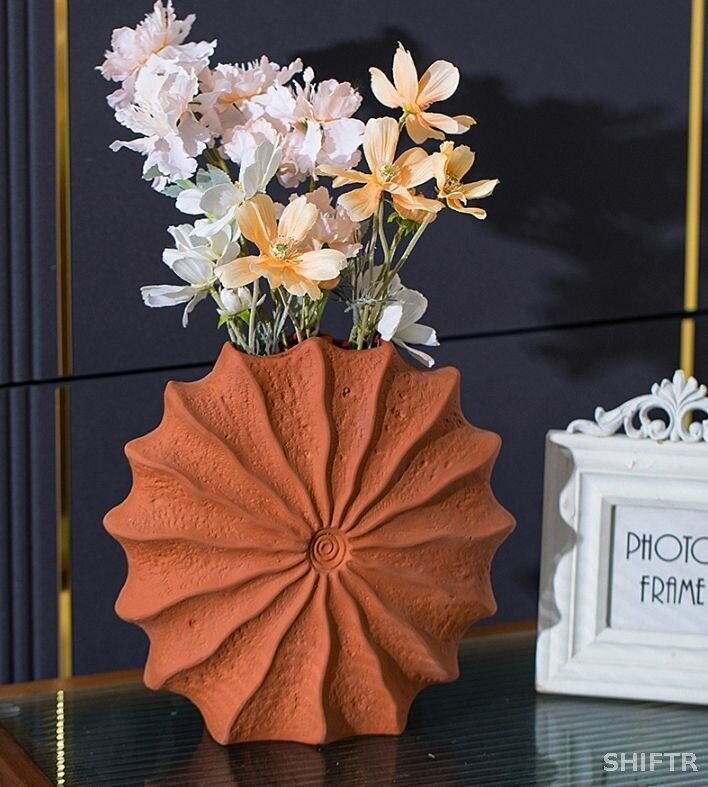 Ваза "Orange Conch Decor", керамическая, 25см, настольный, белая