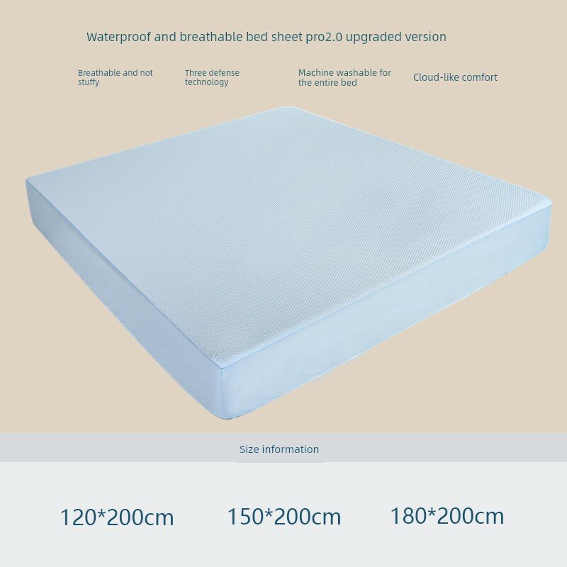 Pro2.0 водонепроницаемый дышащий чехол для кровати 150x200 см с подушечными наволочками парой