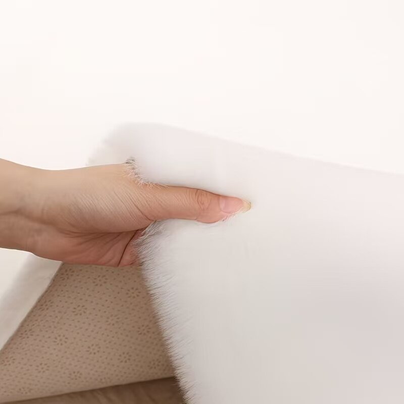 Коврик для гостиной мягкий имитация кроличьего меха 100x210cm, White，толщина2cm