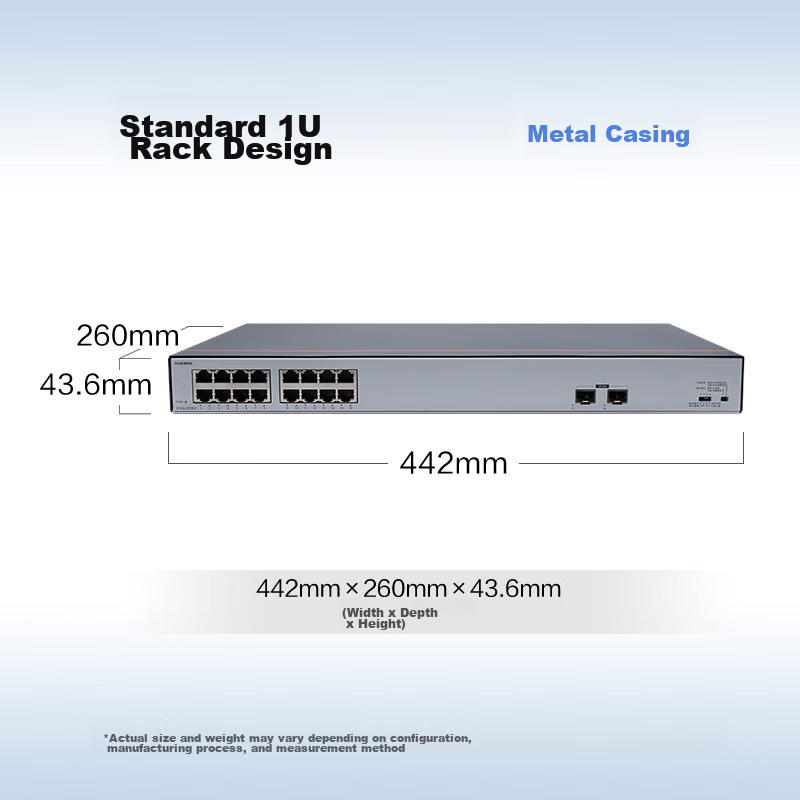 HUAWEI S1730S-L16P2SR Сетевой коммутатор с POE 16 портов Gigabit Ethernet и 2 оптических порта верхнего уровня Цвет：16