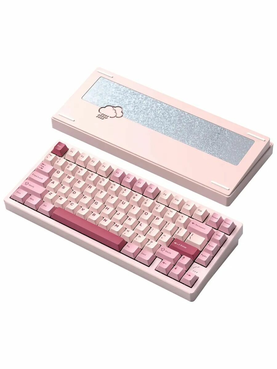 Wobkeys Rainy75 Pro Kailh Cocoa Linear Switch, розовый, игровая клавиатура