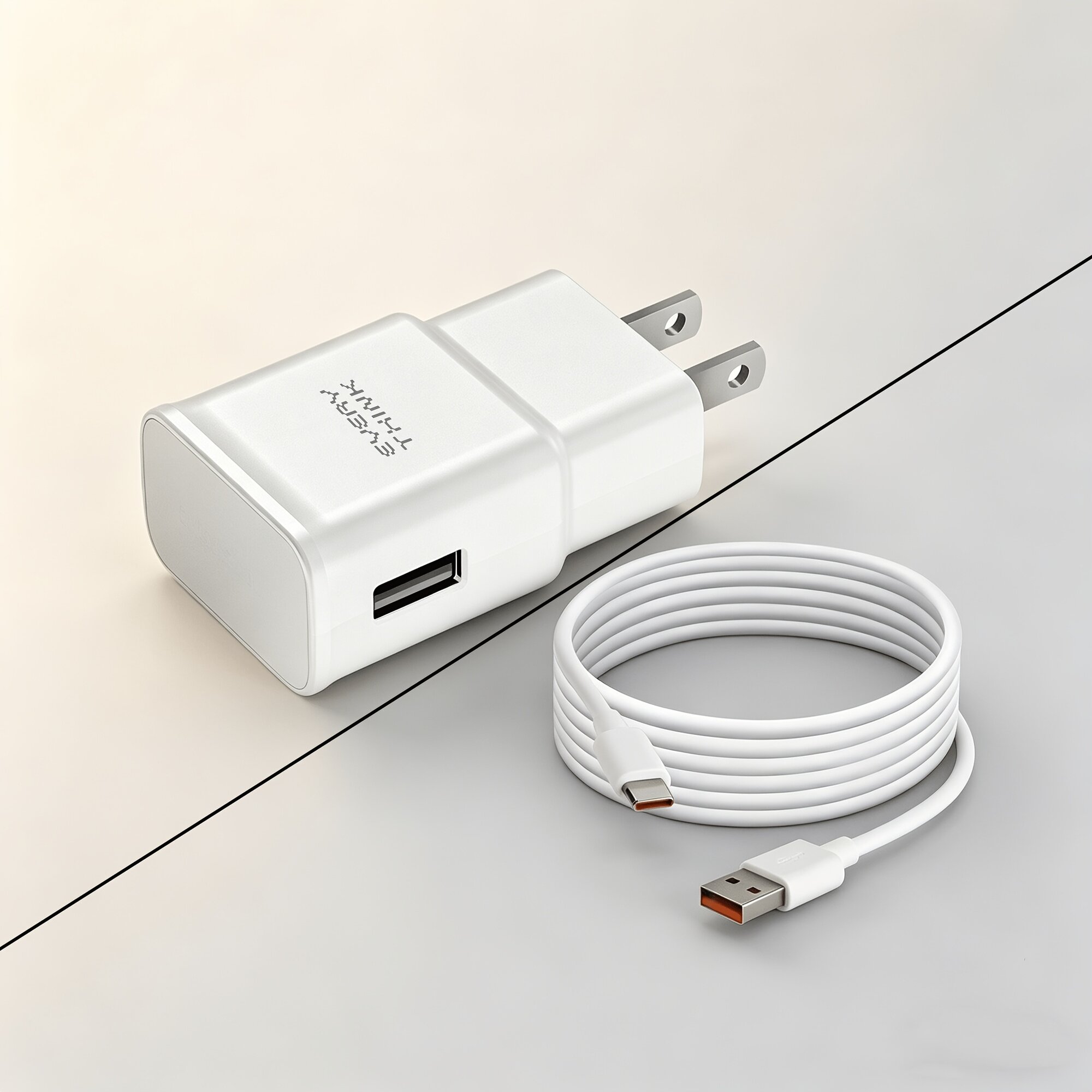 Одно-USB сетевое зарядное устройство 10W, миниатюрный и легкий зарядный блок, белый цвет, с кабелем для зарядки, для iPhone 16/15/14/13/12, Galaxy, iPad