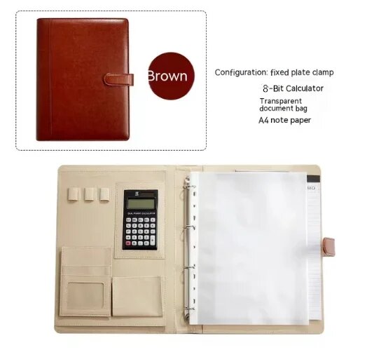 Папка для блокнотов из искусственной кожи коричневого цвета brown-A