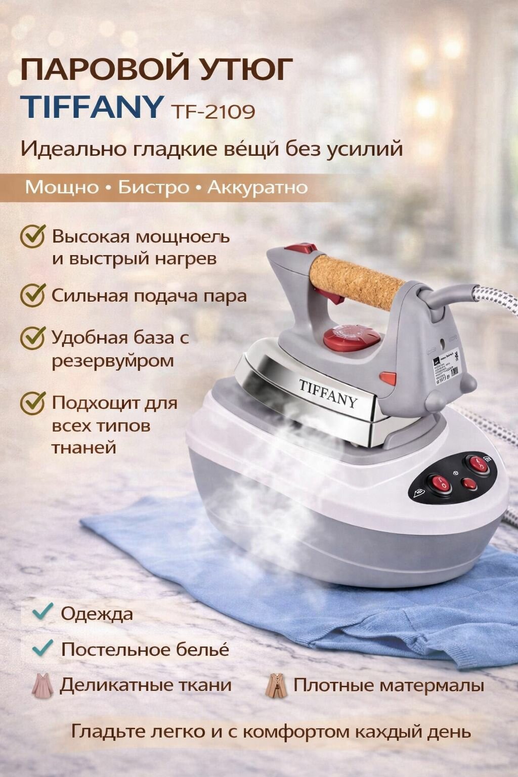 OEM Парогенератор TF-2109, белый, серый