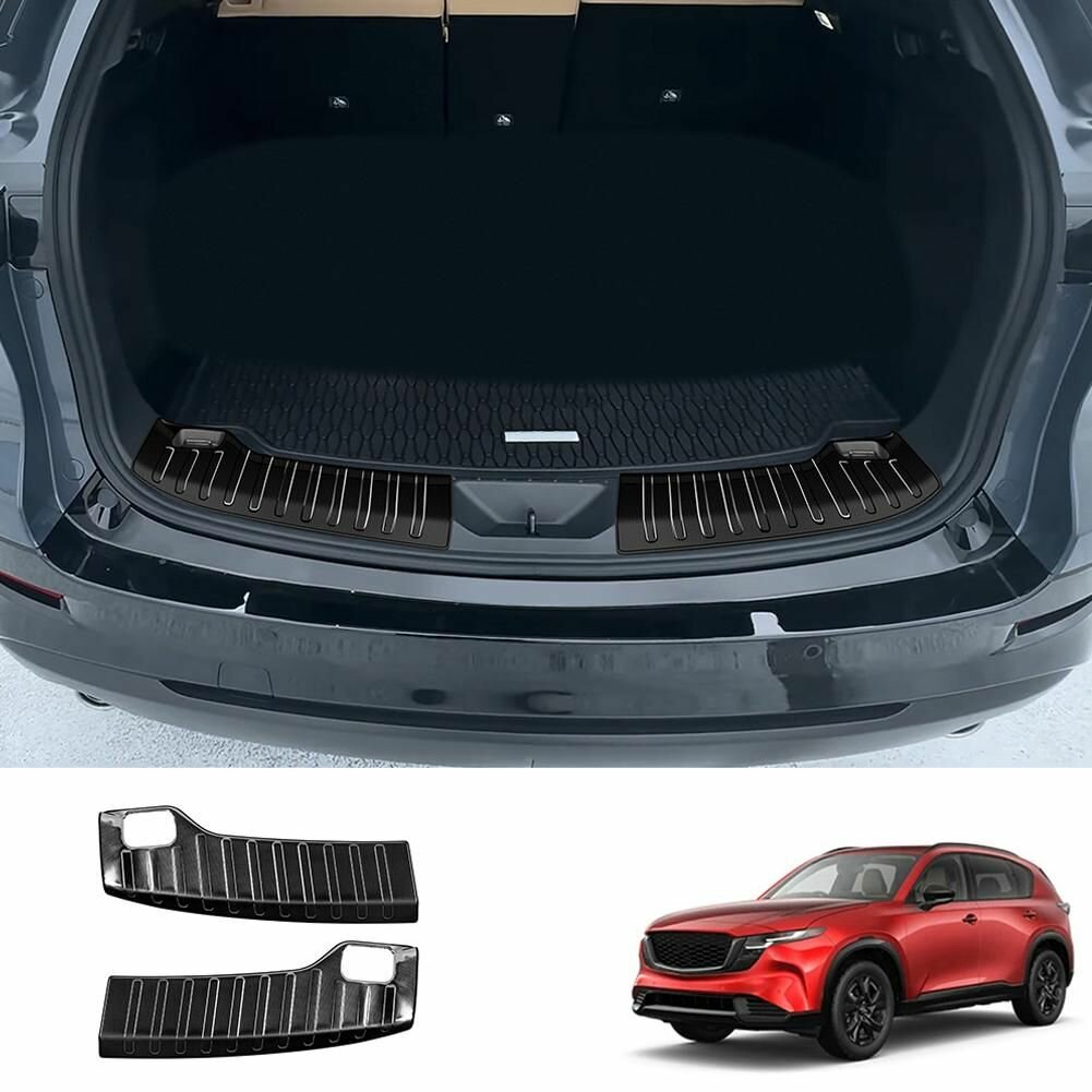 Накладка на грузовой отсек для Mazda CX-5, полимерная черного цвета, 2 шт.