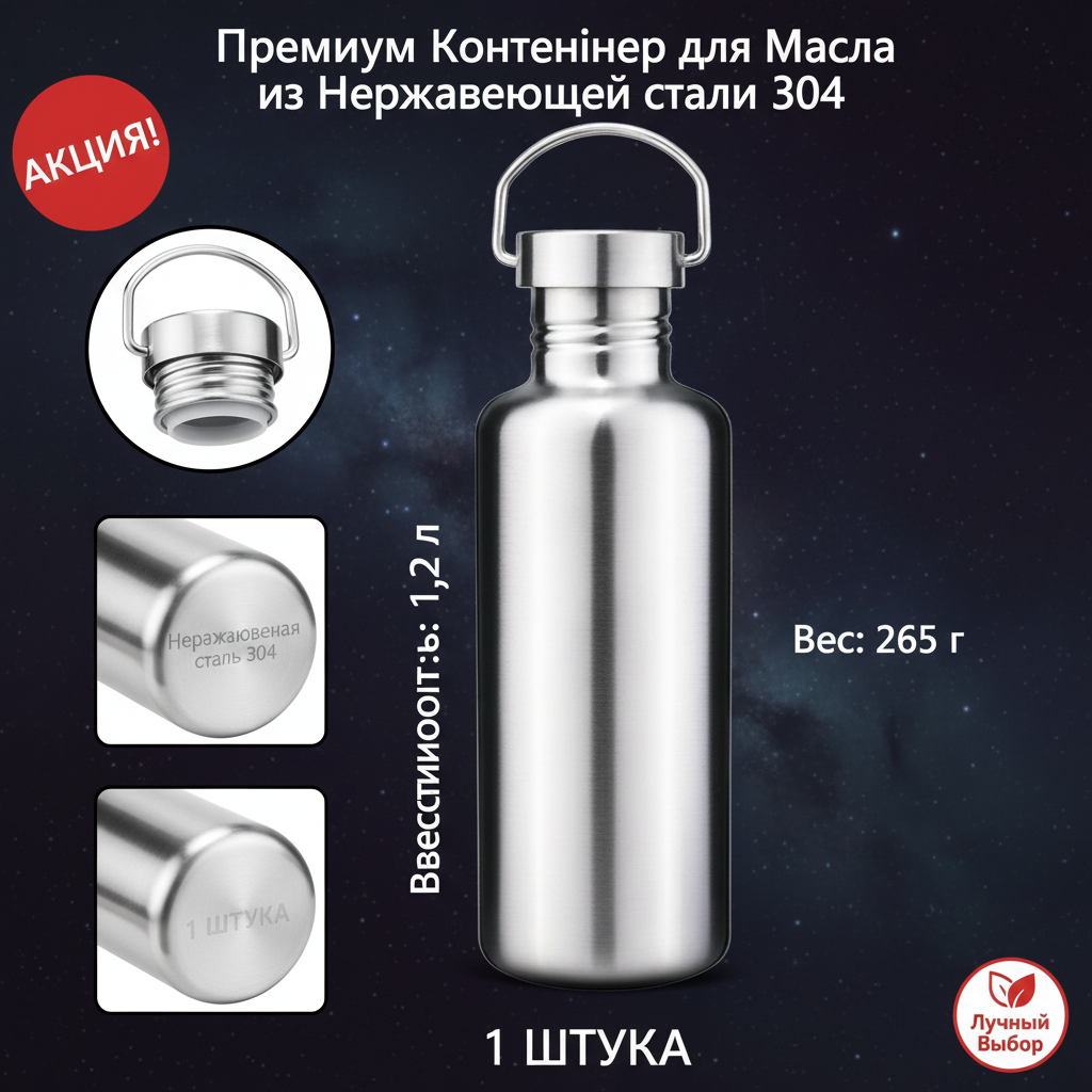 Канистра для ГСМ алюминиевая 2 литра надежный запасной масляный бак для автомобиля и мотоцикла