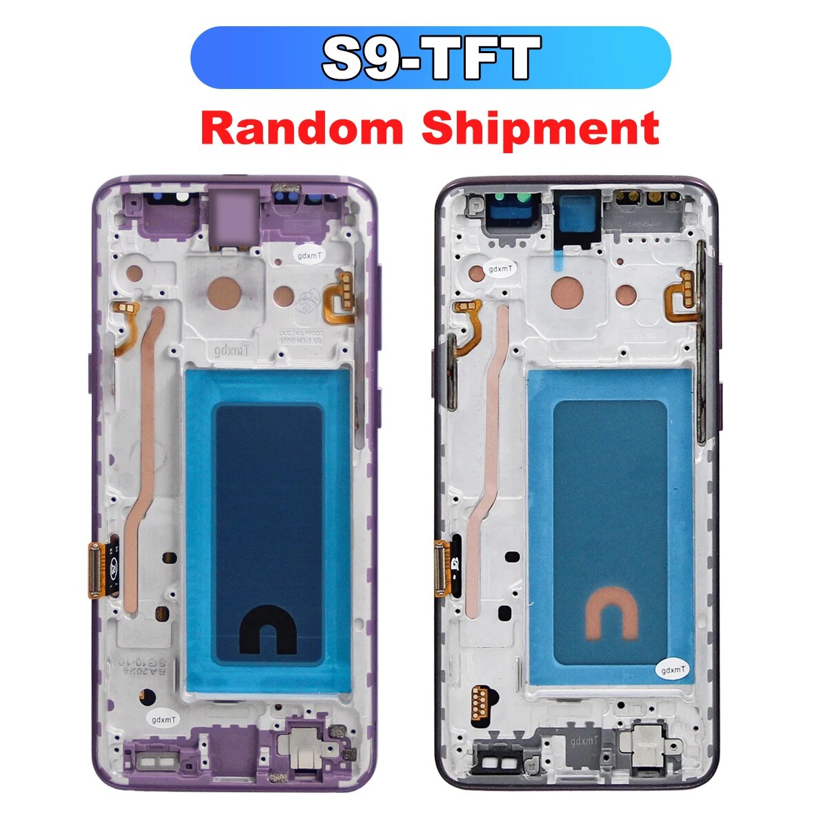 Новый ЖК-дисплей для Samsung Galaxy S9 G960 G9600 G960F ЖК-дисплей с цифровым With Purple Frame