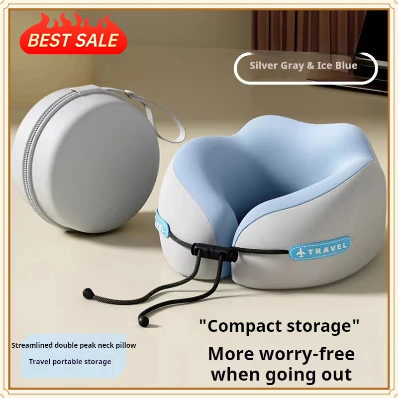 Массажная подушка для путешествий U-образная из memory foam Pink-6