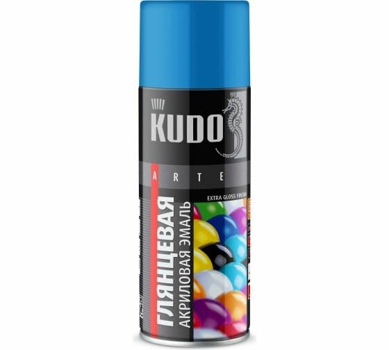 Краска аэрозоль акриловая RAL 5012 голубая глянцевая 520 МЛ KUDO
