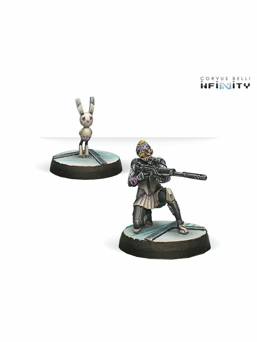 Набор миниатюр "Atalanta, Agema's NCO & Spotbot" для настольной игры Infinity the game