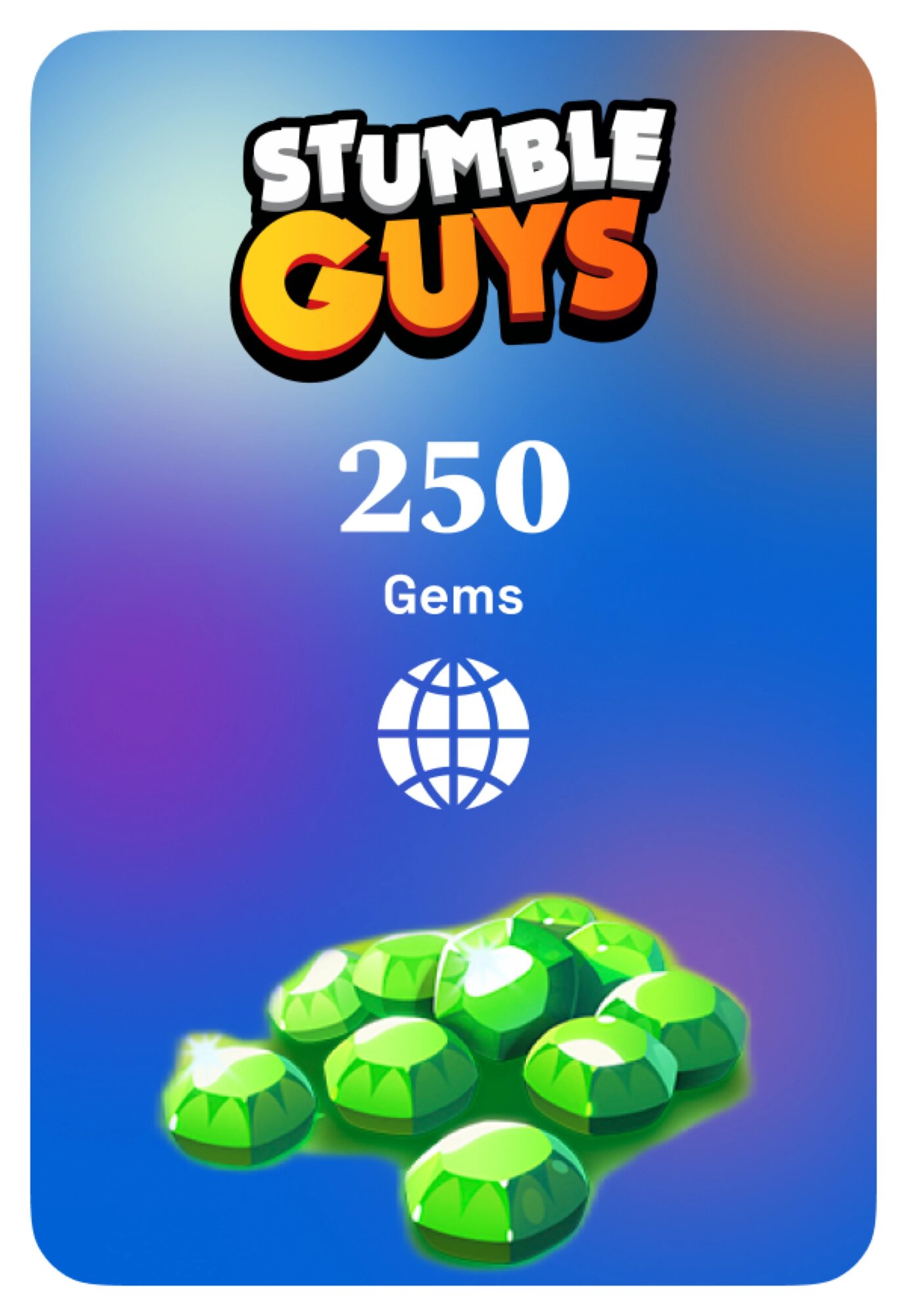Игровая валюта Stumble Guys - Global 250 гемов (PlayStation 5, Android, Nintendo Switch, PlayStation 4, iOS, Windows, Xbox One, Xbox Series X|S; Все регионы)