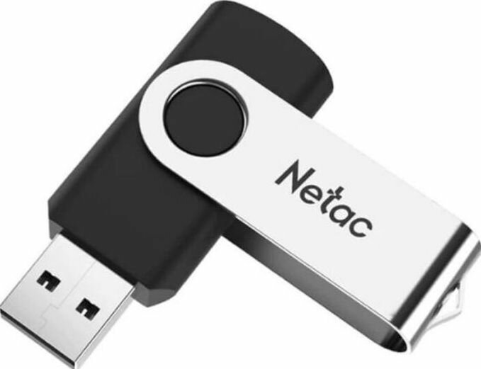 Netac U505 16 ГБ USB-флеш-накопитель, USB 2.0, USB Type-A, NT03U505N-016G-20BK, серебристый, черный