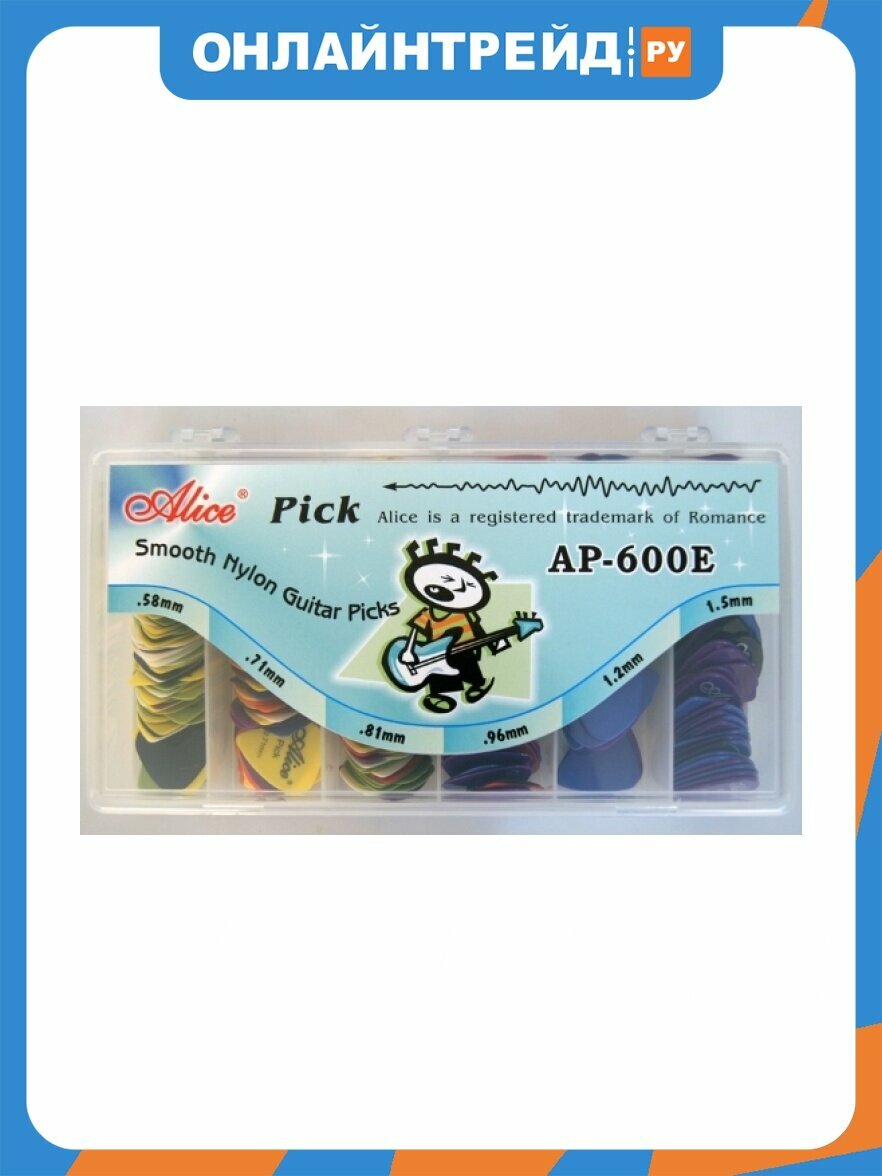 Набор медиаторов Alice AP-600E 600шт, 6 толщин
