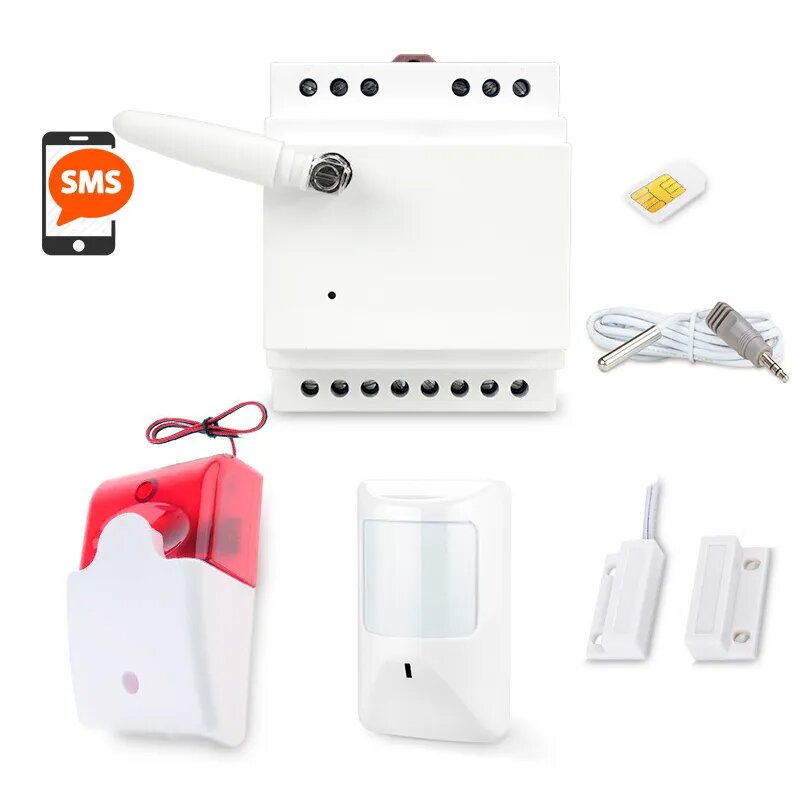Комплект GSM контроллера с датчиком движения, открытия и сиреной Simpal D210-101 с удаленным доступом