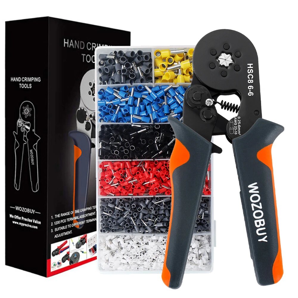 Набор инструментов WOZOBUY для обжима клемм из углеродистой стали HSC8 6-6 2000PCS kit