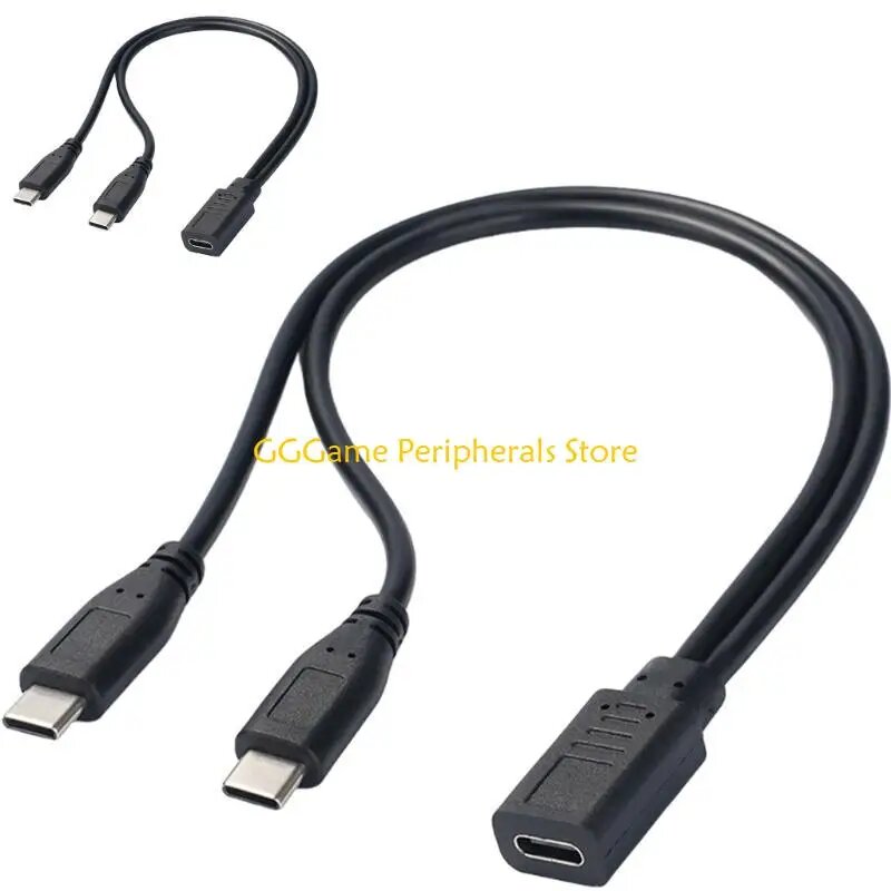 U55B Портативный переходник-разветвитель USB C «папа» на двойной USB C «мама» C