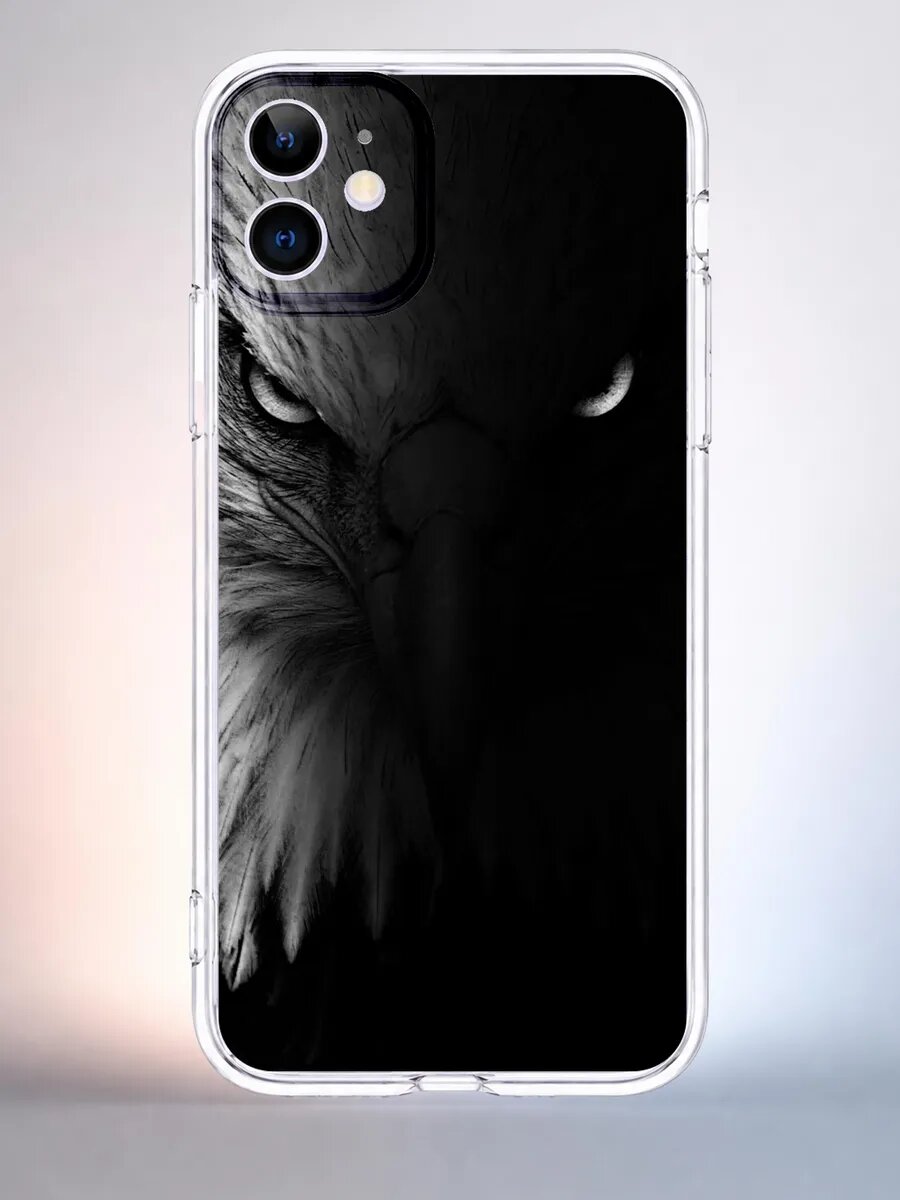 Чехол iPhone 11 орёл в темноте силиконовый прозрачный