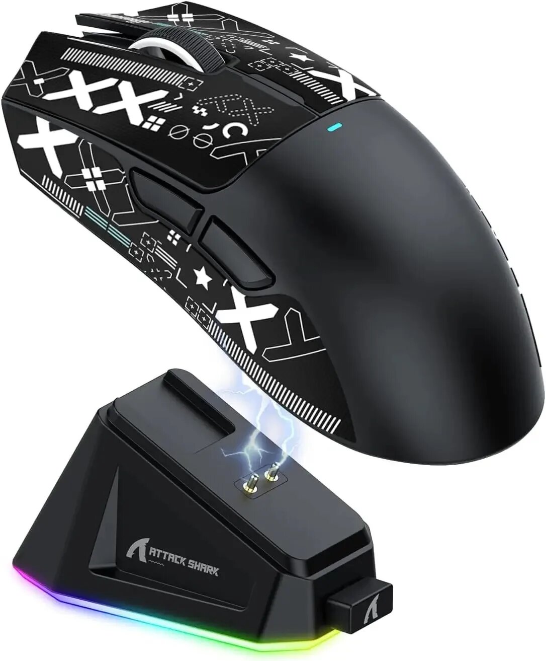 Беспроводная игровая мышь Attack Shark X11 Bluetooth 22000 DPI Black with Tape