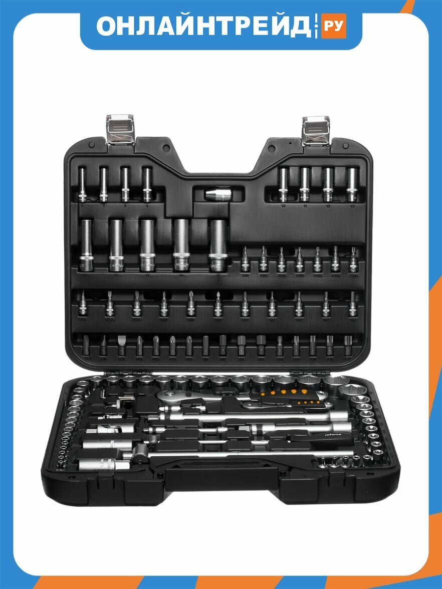 Набор инструментов Inforce 06-07-12, 108 предметов 1/2", 1/4", Сталь Cr-V